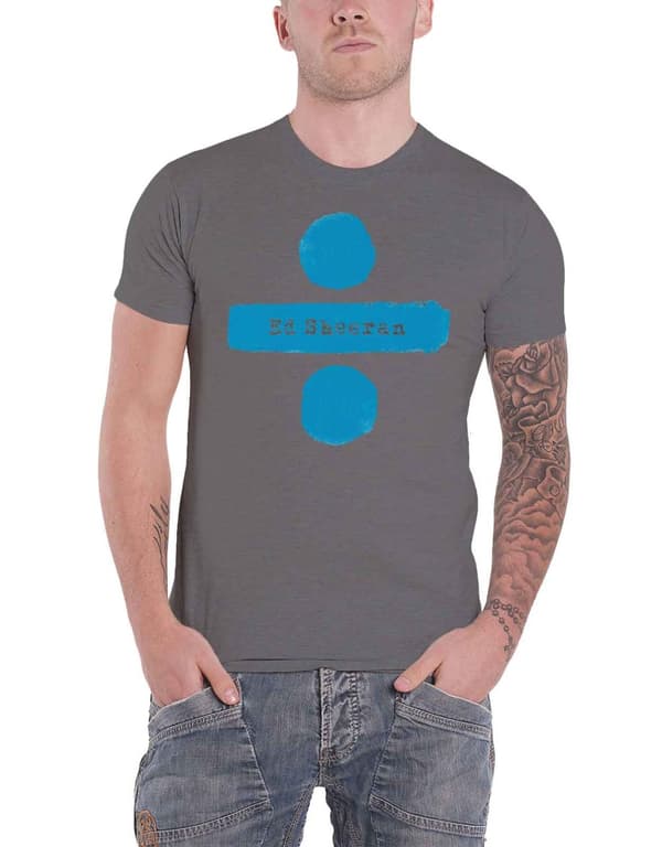 Ed Sheeran T Shirt Divide Logo Album logo Official Mens Grey | CDON
