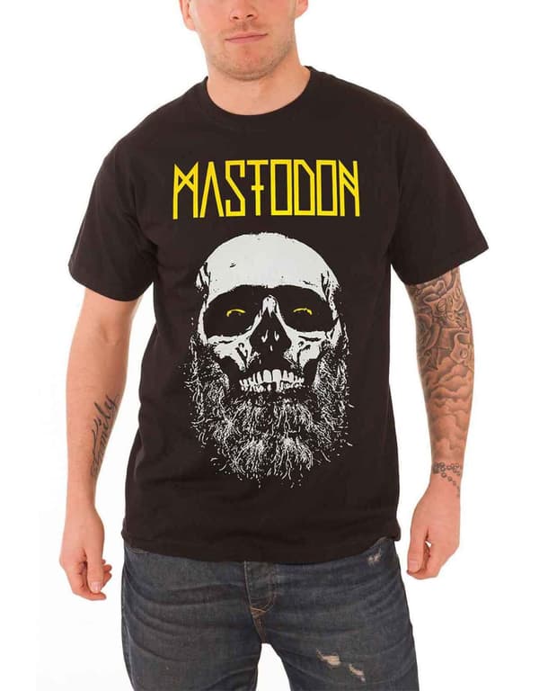 Mastodon Mens T Shirt Black Admat Bearded Skull band logo Official ...
