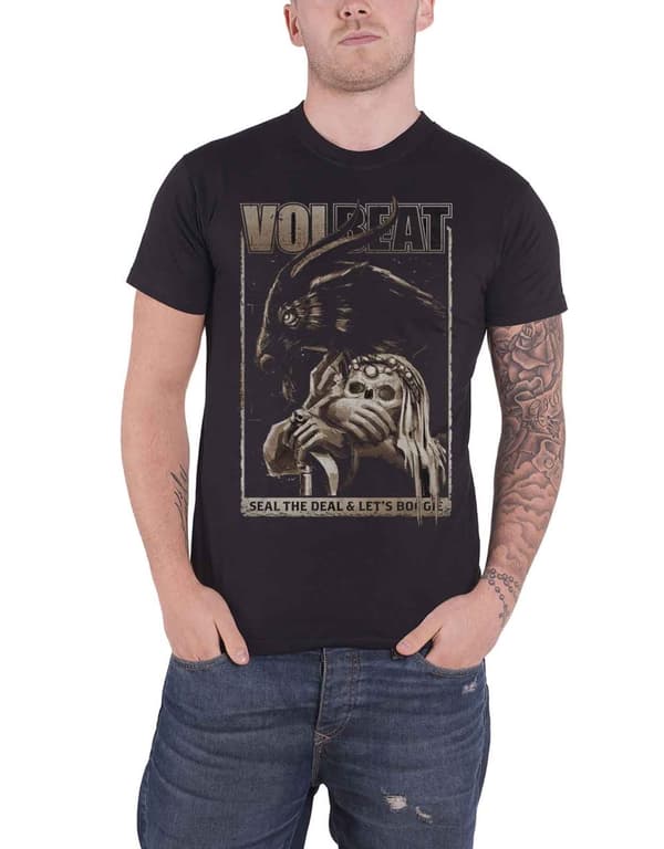 Volbeat T Shirt Seal the Deal and Lets Boogie Goat Logo Official Mens ...