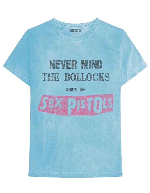 Sex Pistols T Shirt Never Mind the B**cks Distressed Official Unisex Blue | CDON