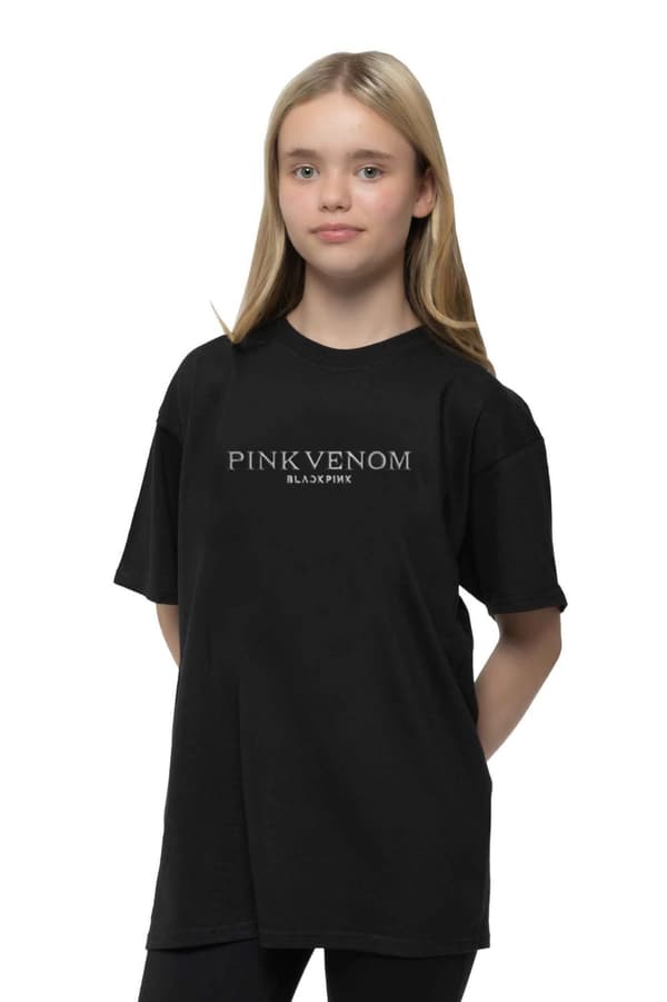 BlackPink T Shirt Pink Venom Band Logo Official Unisex Black | CDON