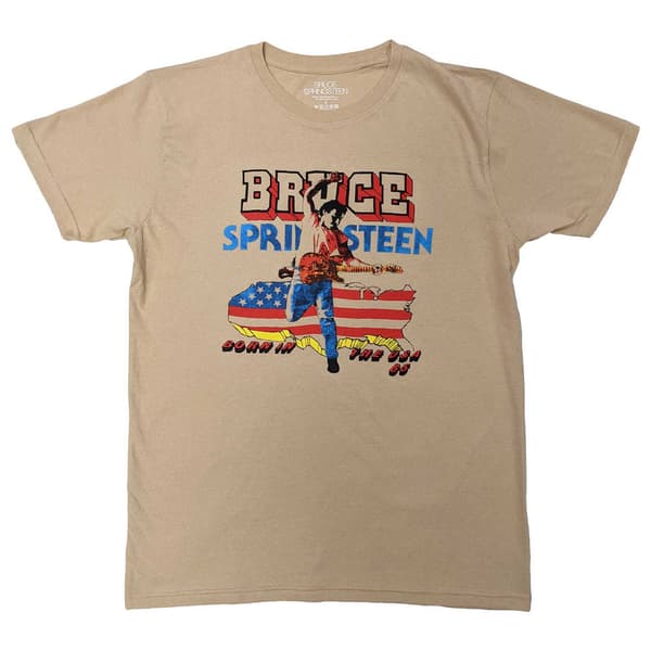 Bruce Springsteen T Shirt Born in The USA 85 Official Unisex Sand | CDON