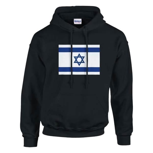 Huvtröja - PIXELFORMA - Flag of Israel - Svart - Långa ärmar - Huvkrage ...
