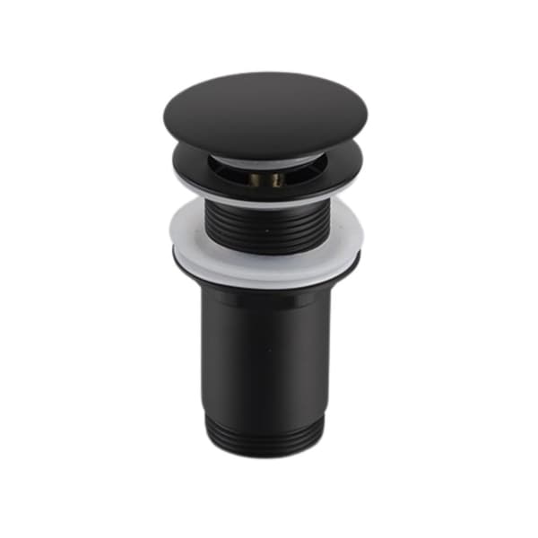 Messinkinen Klik Klak C -pesualtaan tulppa ilman ylivuotoa, musta | CDON