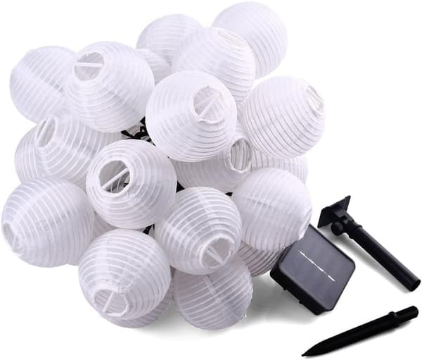 OBOSOE 6,5m lykta , Solcellsdrivna ljusslingor utomhus,30 LED-lykta ...