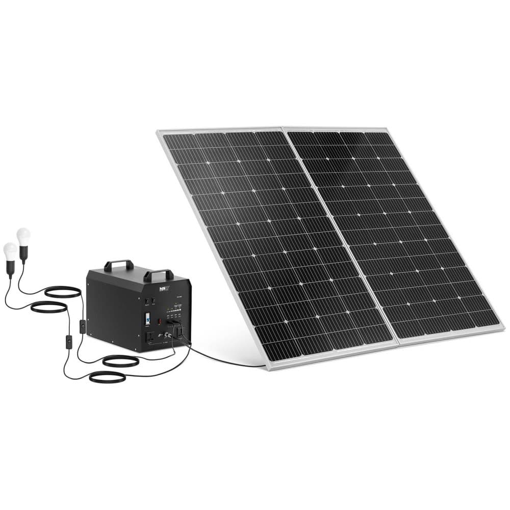 MSW Powerstation med solceller og inverter - 1800 W - 5 / 12 /230 V - 2 ...