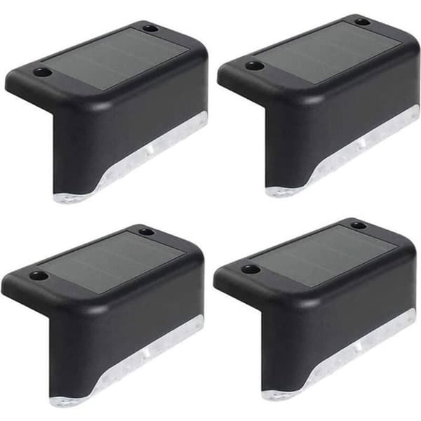 Set med 4 solcells LED-lampor utomhusbelysning för trädgård, trappor ...