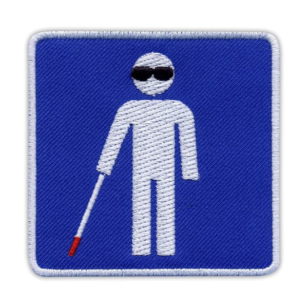 Patchion BLIND skylt - symbol för blindhet - Självhäftande baksida ...