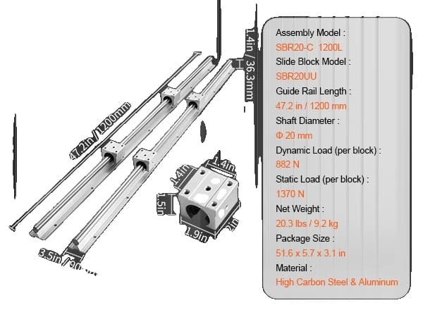 Linjära styrskenor, högprecisionsslät rörelse, hållbar konstruktion ...