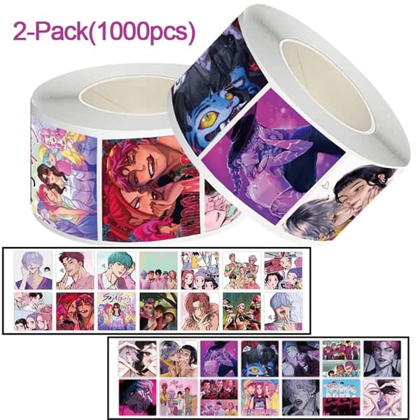 2-Rulle (1000 st) Kpop Demon Hunter Klistermärken – Vattentåliga Anime ...