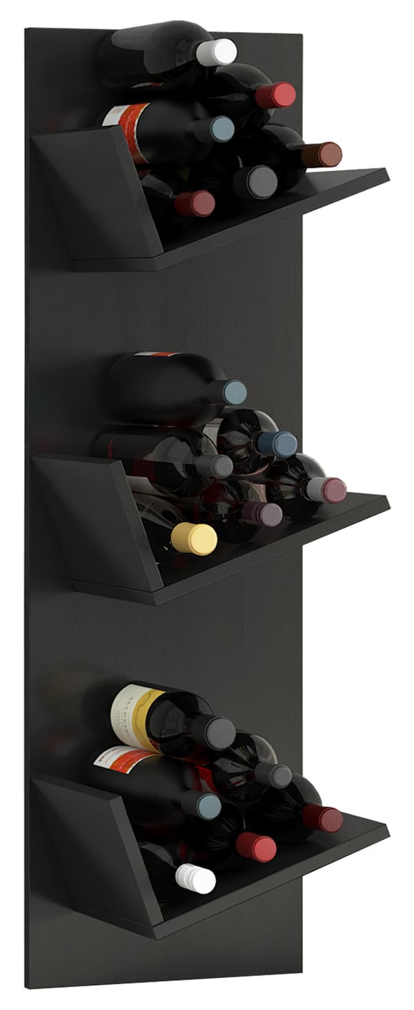 Lansi hylle vegghengt med 3 skrå hyller svart. | CDON