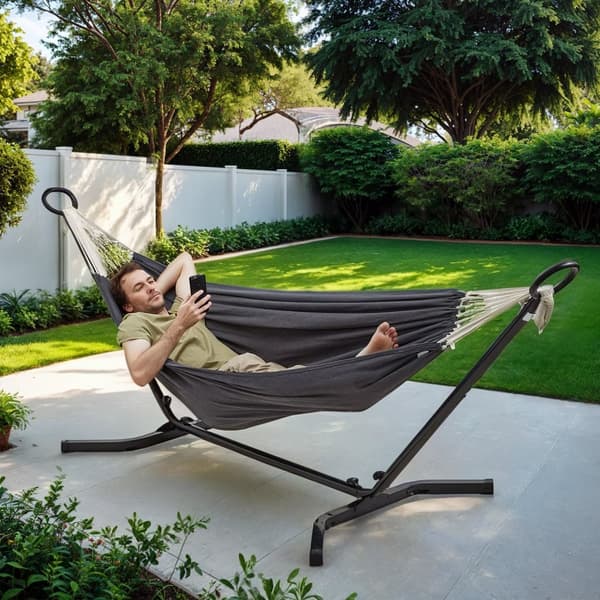 Riippumatto rungolla, 210 x 150 cm, kahden hengen riippumatto ...