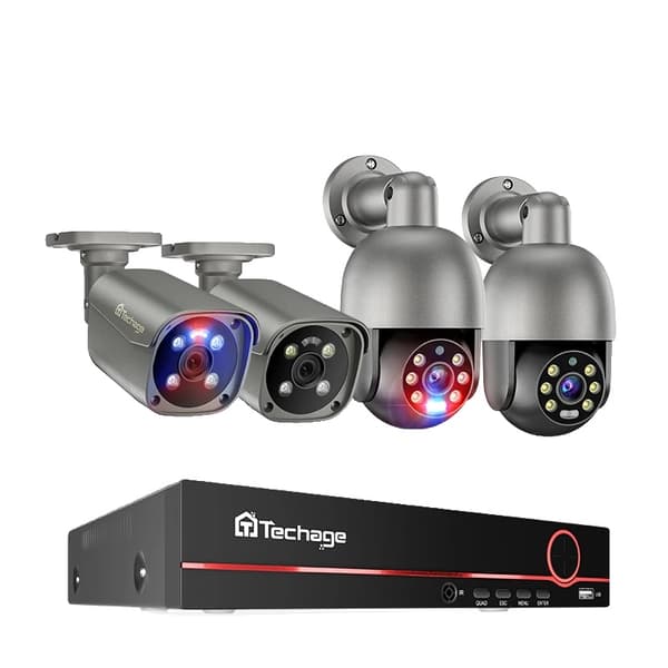 CCTV Sikkerhedssystem, 4K Opløsning, To-Vejs Lyd,8CH NVR 4 Kamera ...