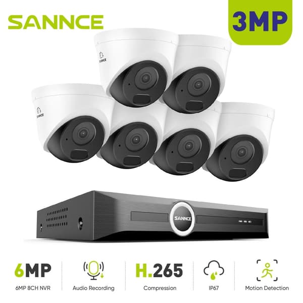 Turvakamera, 3 MP resoluutio, yökuvauskyky,8CH NVR 6 kpl kameraa, Ei ...