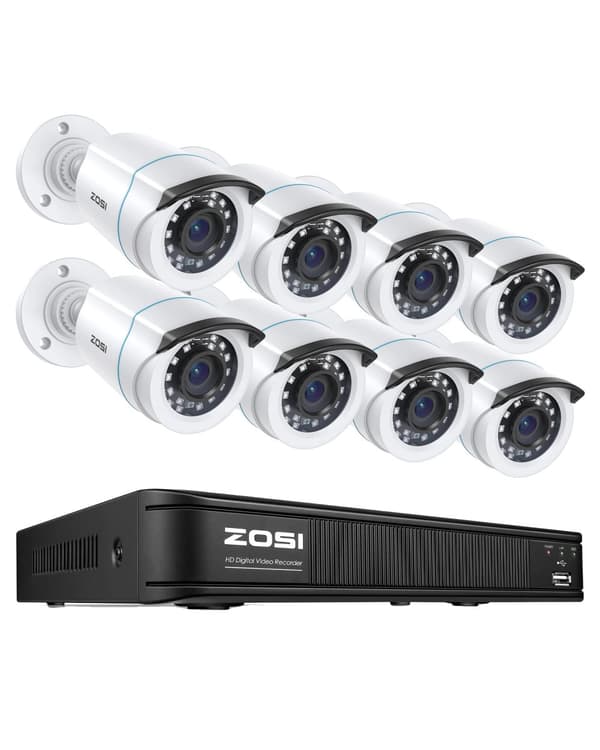 Säkerhetskamerasystem, Nattseende, 8-kanals DVR, 8CH DVR 8 Kameror ...