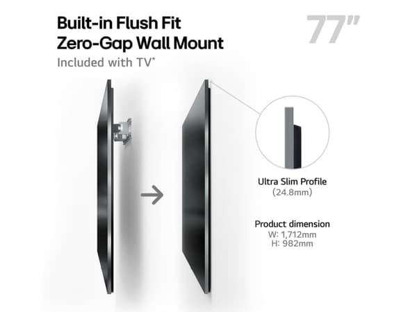 LG OLED evo AI 77 Inch G5 4K Smart TV 2025 - Wall mount version | CDON