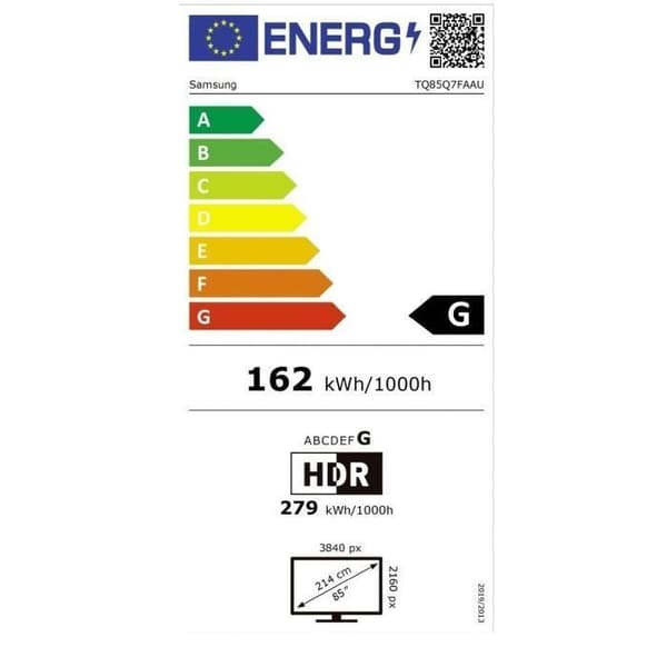 Samsung TQ85Q7F - TV QLED 85" (214 cm) - 4K UHD 3840x2160 - HDR10 ...