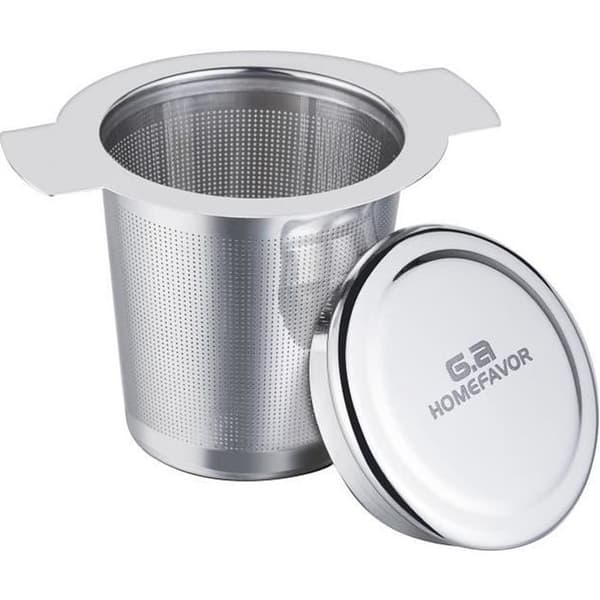 G.a HOMEFAVOR tefilter Mesh-filter tekanna i rostfritt stål med lock och handtag | CDON