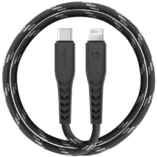ENERGEA Nyloflex USB-C - Lightning C94 MFI-kaapeli 1,5 m musta/musta | CDON