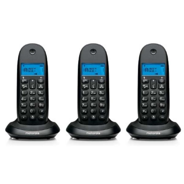 Motorola C1003lb+ 3 Enheder Trådløs Fastnet Telefon Sort | CDON