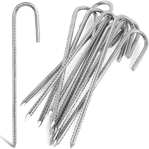 OBOSOE 10-pack Markpinnar med J-krokar – Rostfria 30 cm Förtält ...