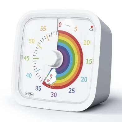 White Rainbow Visuell Timer 60min - klassrum skola för barn | CDON