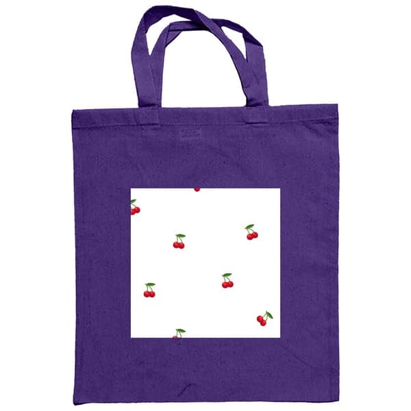 Minimalistisk körsbärsdesign med små röda bär på vit bakgrund, enkel ...