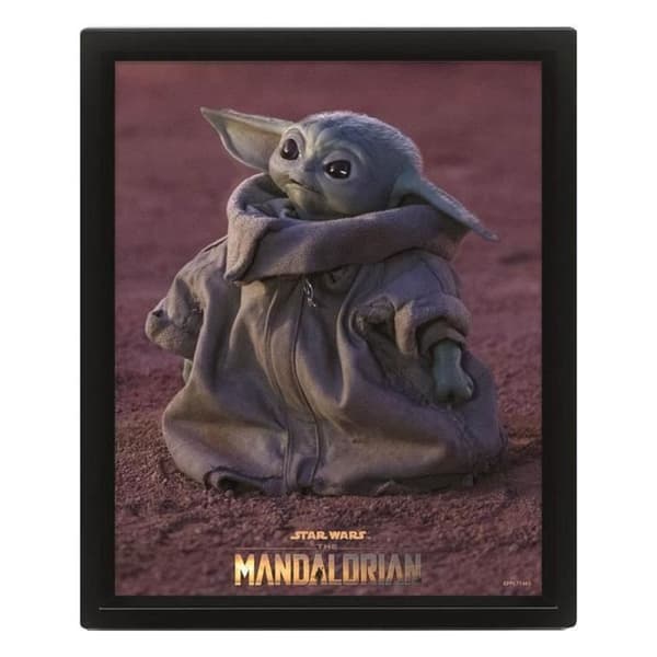 3D-lentikulär ram - Pyramid - The Mandalorian - Grogu - Svart - 20,5x4 ...