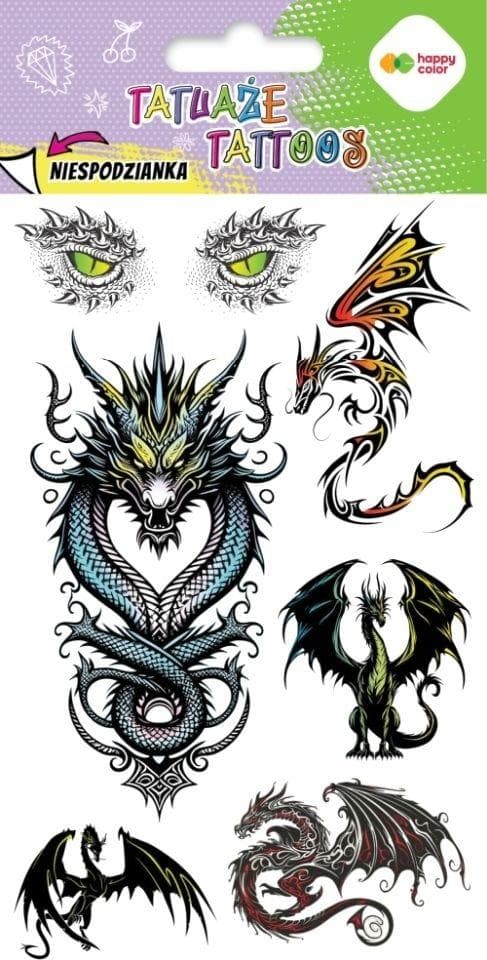 Dragons HAPPY COLOR midlertidige tatoveringer | CDON