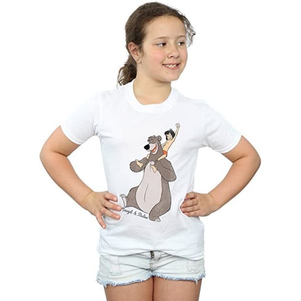 Jungle Book Girls Mowgli And Baloo Cotton T-Shirt | CDON
