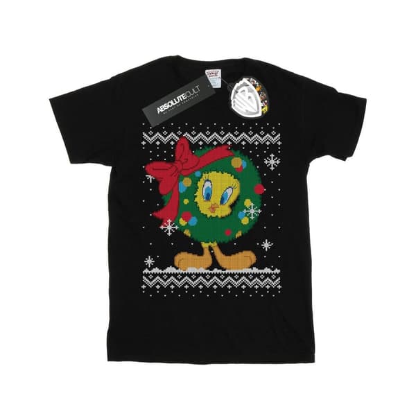 Looney Tunes Tweety Pie Christmas T-shirt i bomull med fair isle ...