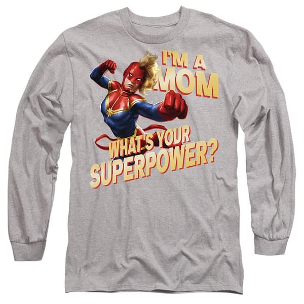 Captain Marvel Unisex Adult Mom Superpower Mothers Day T-Shirt | CDON