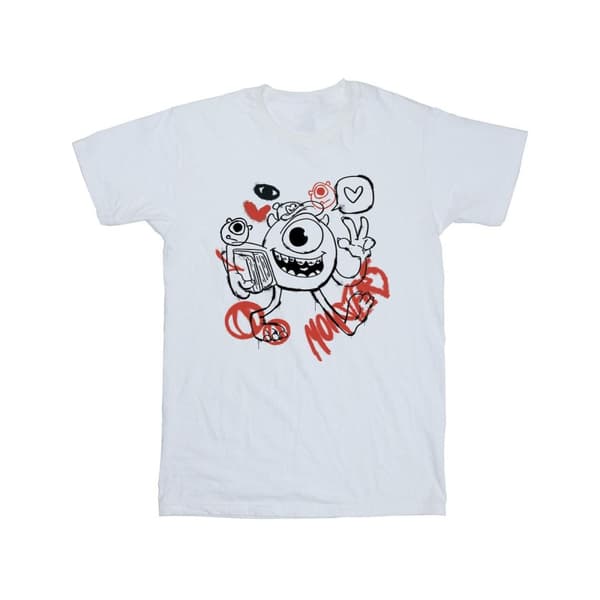 Monsters Inc Girls Mike Wazowski Graffiti Cotton T-Shirt | CDON