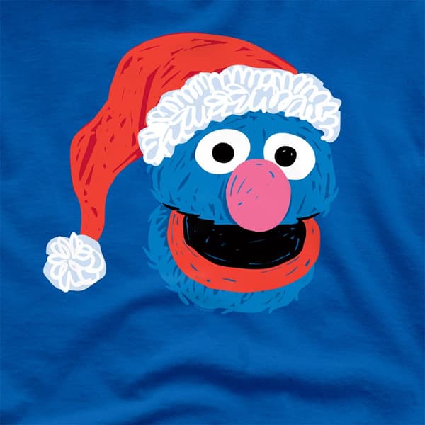 Sesame Street Unisex Adult Grover Scribble Christmas T-Shirt | CDON