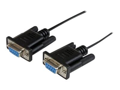 StarTech.com 1m Black DB9 RS232 Serial Null Modem Cable F/F - DB9 Female to Female - 9 pin RS232 ...