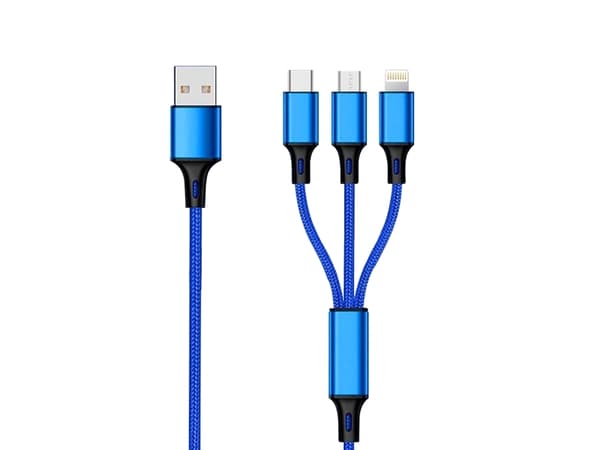 2GO 797151 USB Kabel 1,5 m USB B USB C/Micro-USB B/Lightning Schwarz ...