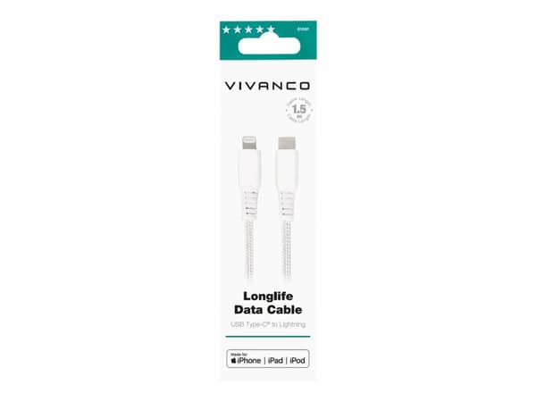 Vivanco LongLife - Lightning-kabel - 24 pin USB-C hann til Lightning ...