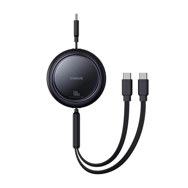 Baseus Retractable USB-C/2x USB-C 100W Kabel 1m Bright Mirror | CDON