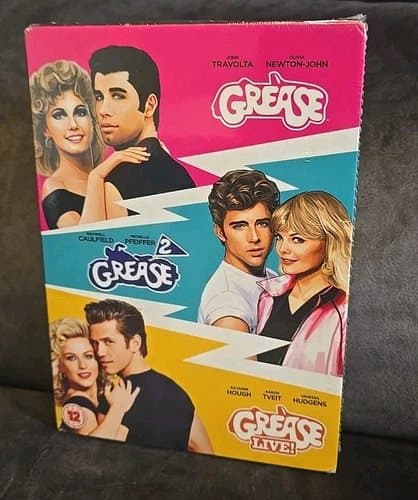 Grease 3 Movie Collection DVD Boxset - Grease + Grease 2 + Grease Live ...