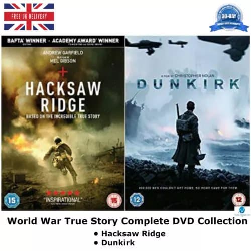 WORLD WAR True Story Complete Collection - Hacksaw Ridge, Dunkirk R2 DVD Region 2 Brand New | CDON