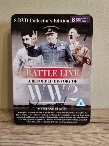 Battle Line A Recorded History Of WW2 DVD Box Gift Set Metal Tin 8 Disc ...