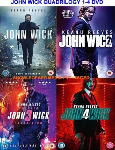 JOHN WICK QUADRILOGY 1-4 DVD MOVIE PART 1 2 3 4 FILM COLLECTION RELEAS R2 Region 2 Brand New | CDON