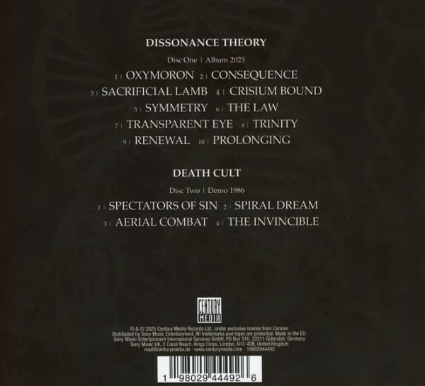 Coroner: Dissonance theory 2025 (2 CD) | CDON