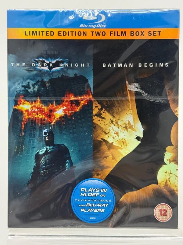 The Dark Knight/Batman Begins Limited Edition 2 Film Box Set (Bluray ...