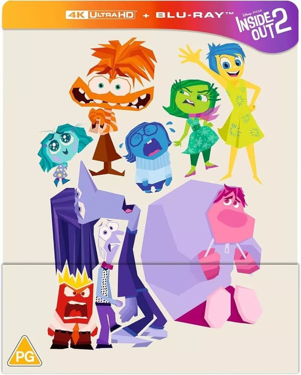 INSIDE OUT PART 2 4K STEELBOOK UHD + BLU RAY DISNEY PIXAR ANIMATED ...
