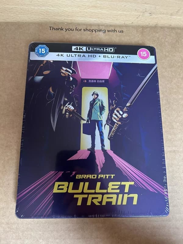 Bullet Train Ltd Ed 4K UHD Blu Ray Steelbook Brad Pitt Action Brand New | CDON
