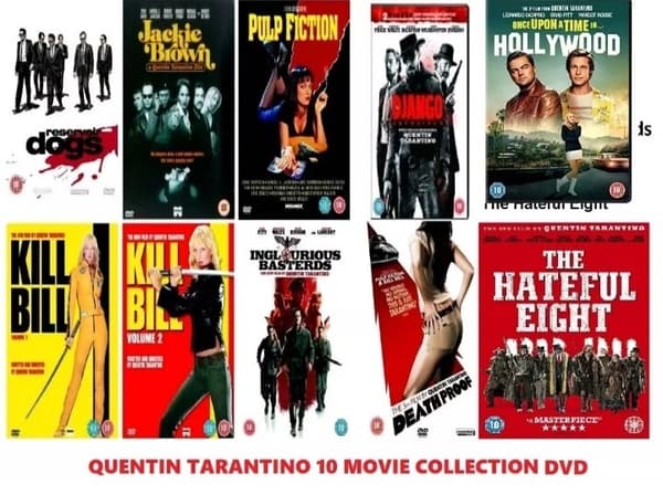 QUENTIN TARANTINO COMPLETE MOVIE COLLECTION 9 FILM COLLECTION R2 DVD ...