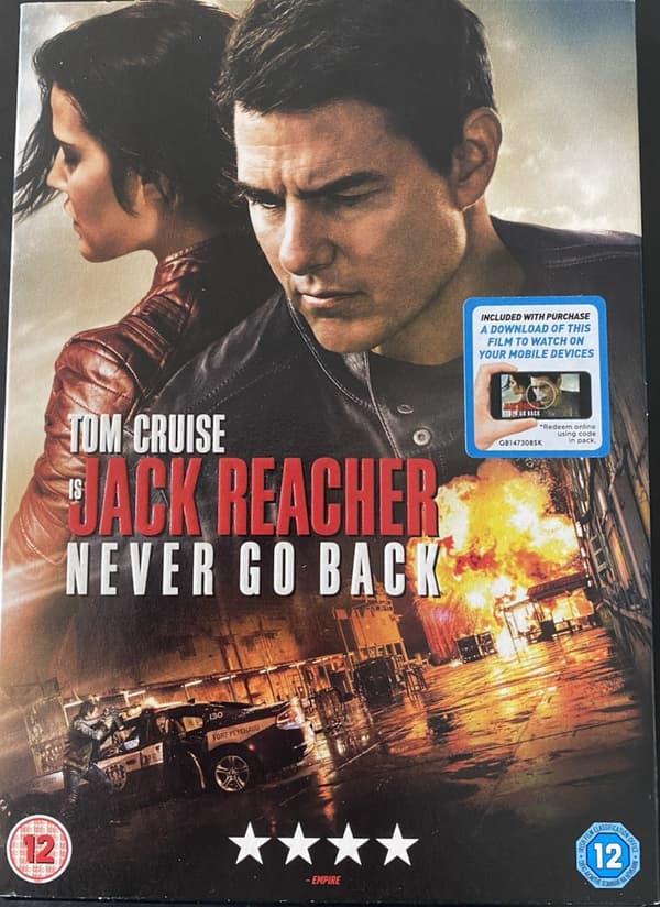 JACK REACHER -NEVER GO BACK One , Case & Sleeve. One Owner. Action DVD ...
