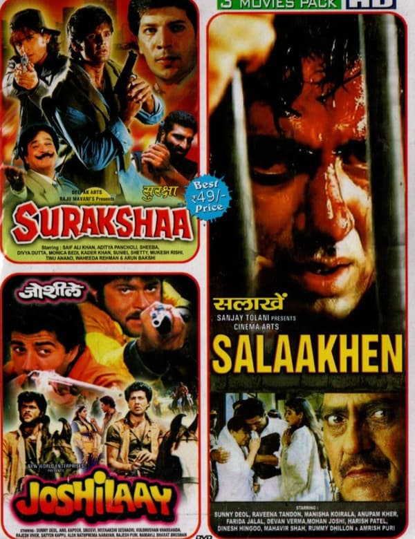 SULAAKHEN - SURAKSHAA - JOSHILAAY - EAGLE BOLLYWOOD 3 IN 1 DVD Brand ...