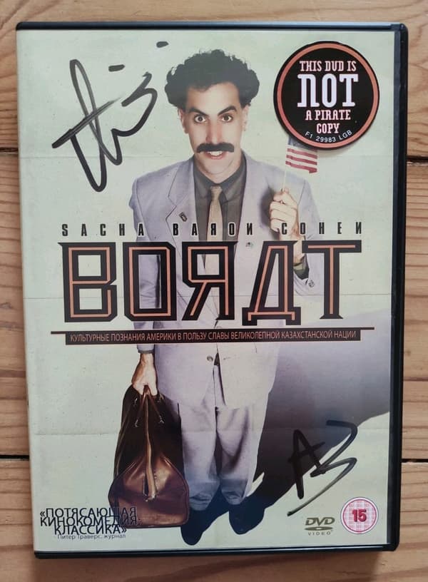 Borat The Movie Signed Autographed Sacha Baron Cohen DVD (2006) Brand New | CDON